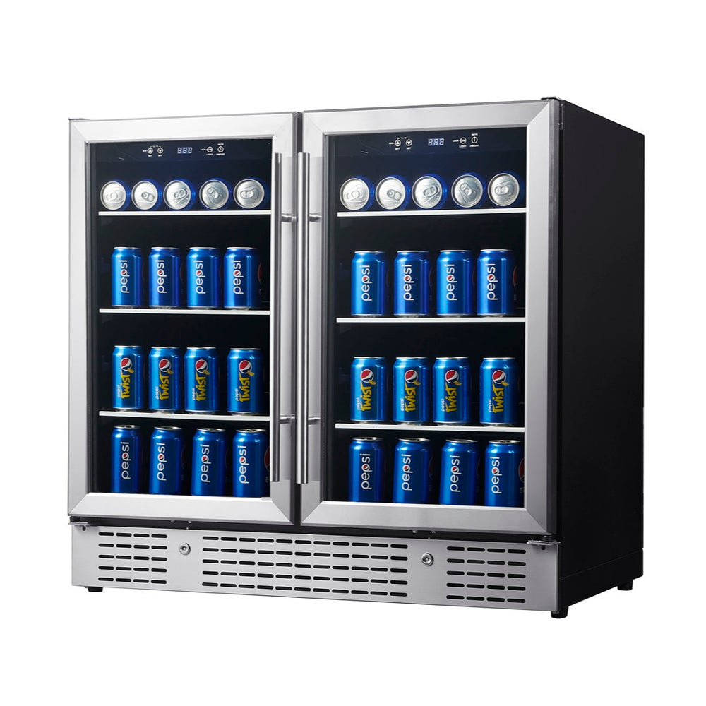 900mm-wide Under-Bench Dual-Zone Beverage Fridge | Sleek Cooling