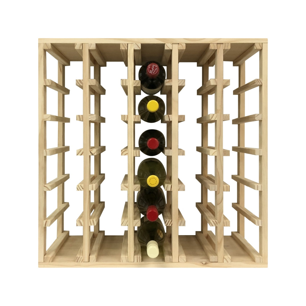 30 Bottle Lattice Wine Cube Natural & Black | KingsBottle AU ...
