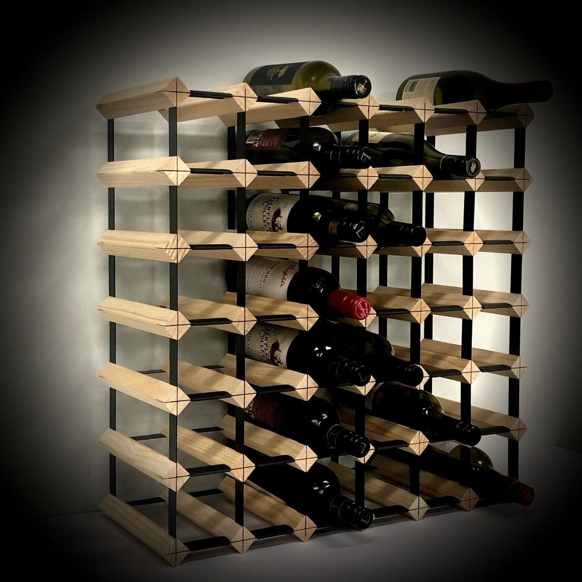 42 Bottle Timber Wine Rack 6x6 | KingsBottle AU