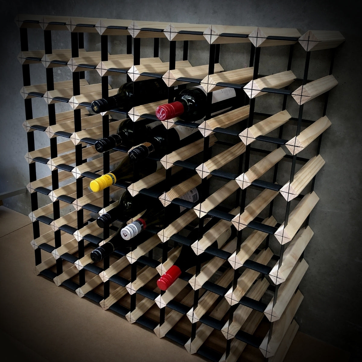 72 Bottle Timber Wine Rack | 8x8 Configuration – KingsBottle.com.au