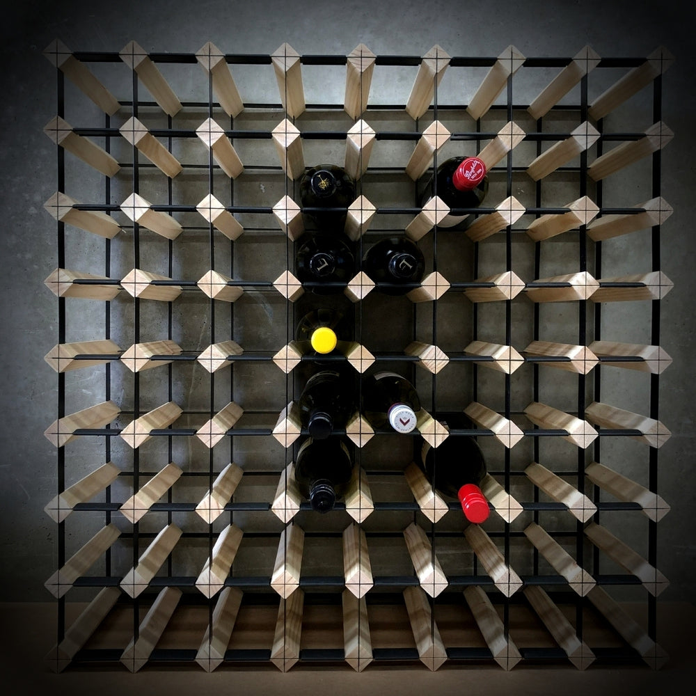 72 Bottle Timber Wine Rack 8x8 | KingsBottle AU